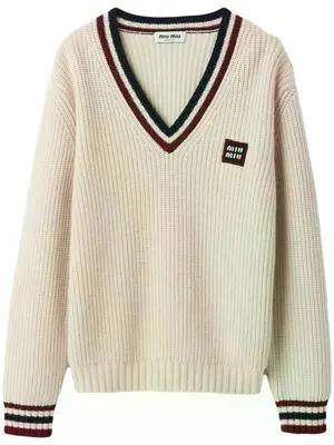 Miu Miu Stripe-trim Cashmere Jumper
