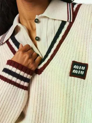 Miu Miu Stripe-trim Cashmere Jumper