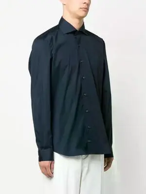 FAY Spread-collar Button-up Shirt - Blue