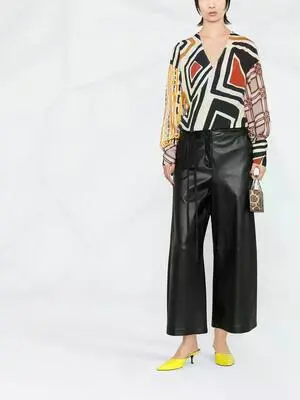 Dsquared2 Geometric-print Wrap-front Blouse