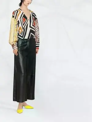 Dsquared2 Geometric-print Wrap-front Blouse