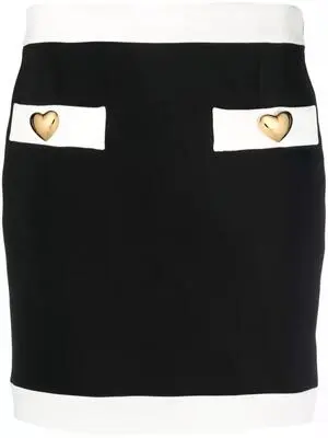 Moschino Heart-shaped Button Mini Skirt - Black