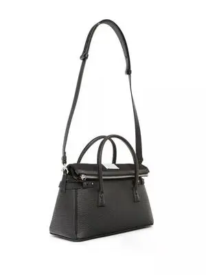 MAISON MARGIELA 5ac Medium Leather Tote Bag - Black