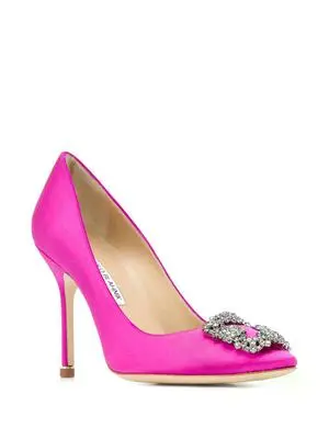 Manolo Blahnik Hangisi 105mm Silk Pumps - Pink
