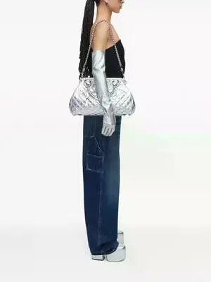Marc Jacobs Re-edition Quilted Metallic Leather Stam Bag - Silver