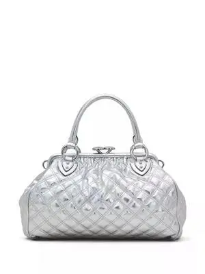 Marc Jacobs Re-edition Quilted Metallic Leather Stam Bag - Silver