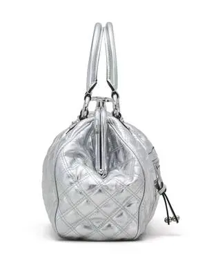Marc Jacobs Re-edition Quilted Metallic Leather Stam Bag - Silver