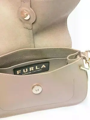 Furla Flow Leather Shoulder Bag - Neutrals