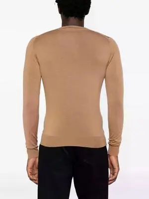 John Smedley V-neck Fine-knit Jumper - Brown