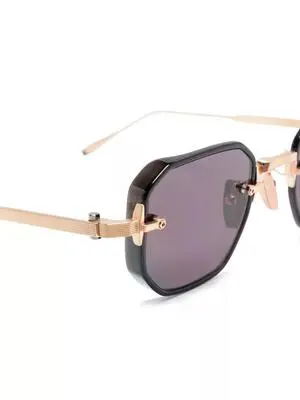 AKONI Geometric-frame Sunglasses - Gold
