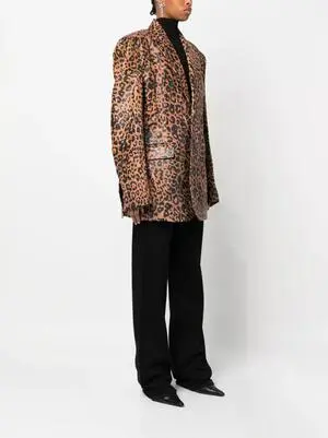 Vetements Leopard-print Calf Leather Blazer
