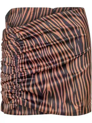 NINEMINUTES Animal Print Mini Skirt - Brown