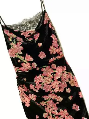 TWINSET Floral Velvet Slip Dress