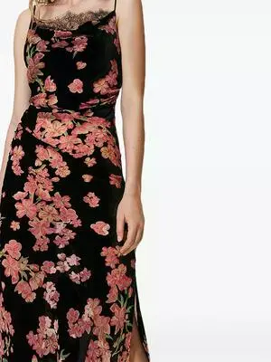 TWINSET Floral Velvet Slip Dress