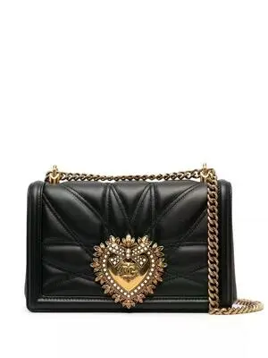Dolce & Gabbana Medium Devotion Quilted Shoulder Bag - Black