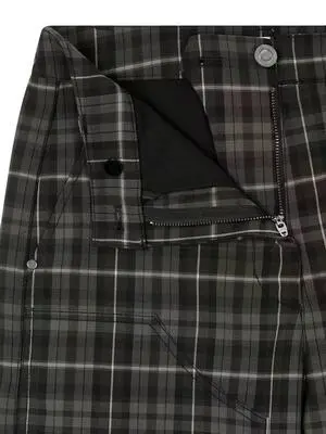 STUDIO TOMBOY Tartan Check-pattern Wide-leg Trousers