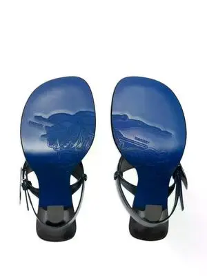 Burberry Leather Bay Sandals - Blue