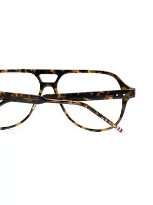 Thom Browne Pilot-frame Glasses - Brown
