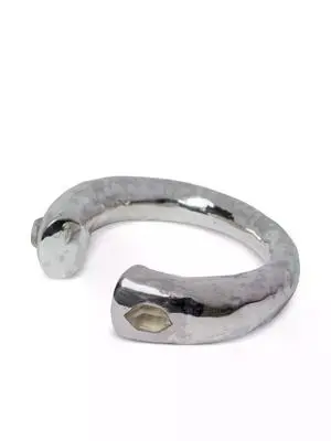 PARTS OF FOUR Sterling Hammered Cuff Bracelet With Quartz