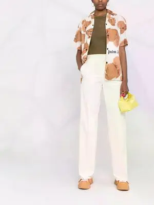 Dsquared2 Cream Cotton Tailored Straight Leg Trousers