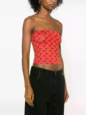 MARINE SERRE Moonogram-pattern Bandeau Top