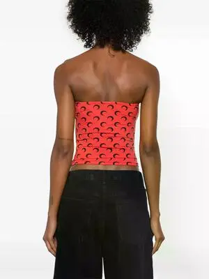 MARINE SERRE Moonogram-pattern Bandeau Top