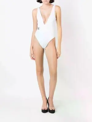 AMIR SLAMA Ribbed Logo-buckle Swimsuit