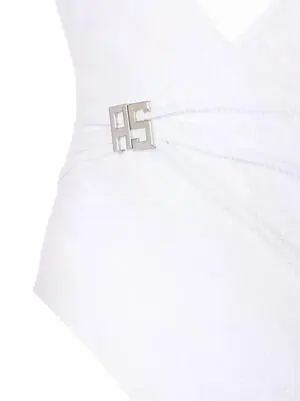 AMIR SLAMA Ribbed Logo-buckle Swimsuit