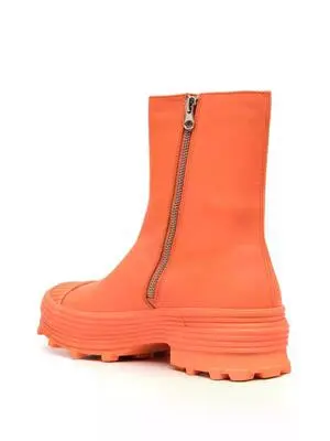 Camper Traktori Leather Ankle Boots - Orange