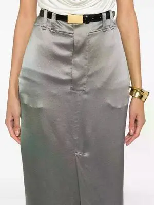 Saint Laurent Silk Midi Skirt