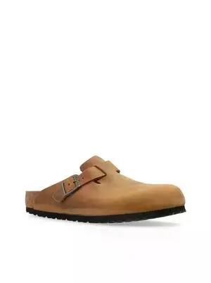 BIRKENSTOCK Boston Leather Slippers - Brown