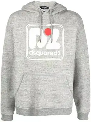 Dsquared2 Logo-print Cotton Hoodie - Grey