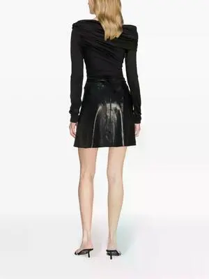 Versace Lamé-effect Wrap Miniskirt With Greca Detailing