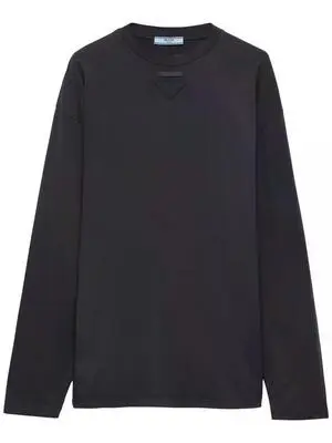 Prada Garment-dyed Jersey Long-sleeve T-shirt - Grey