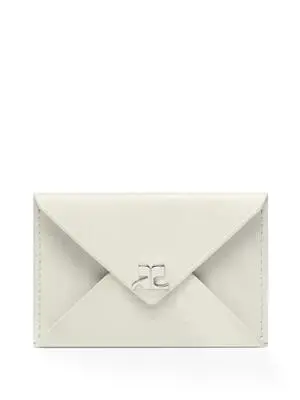 COURREGES Leather Card Holder - Neutrals