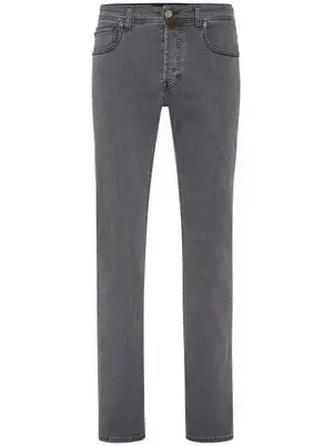 BILLIONAIRE Logo-embroidered Straight-leg Jeans