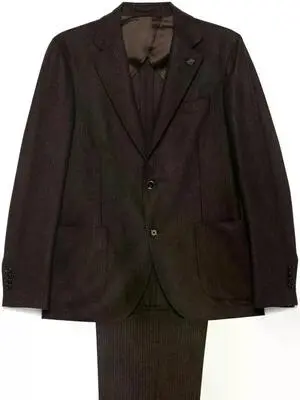 LARDINI Striped Suit - Brown