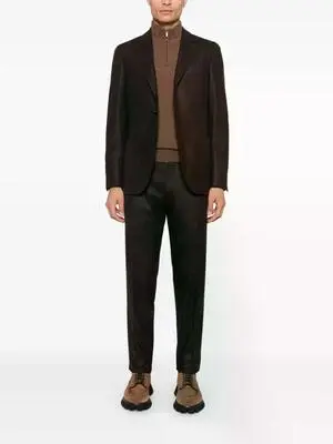 LARDINI Striped Suit - Brown