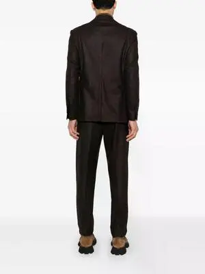 LARDINI Striped Suit - Brown