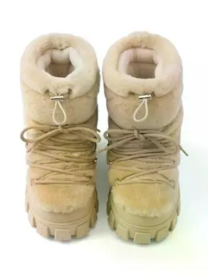Prada Après Ski Shearling Boots - Neutrals