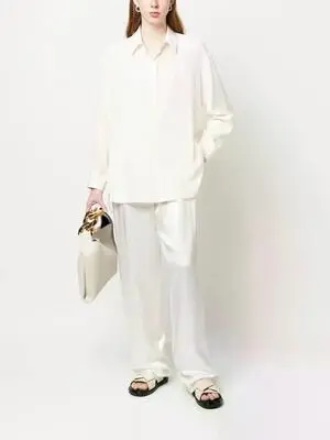 NILI LOTAN Sheer Silk Long-sleeved Shirt