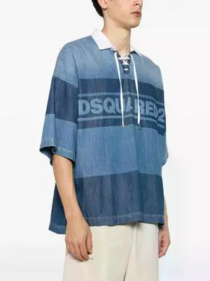 Dsquared2 Logo-print Denim Polo Shirt