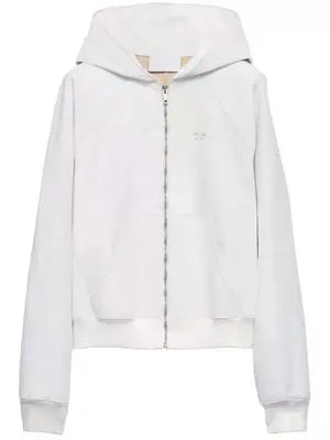 Prada Leather Zip-up Hoodie
