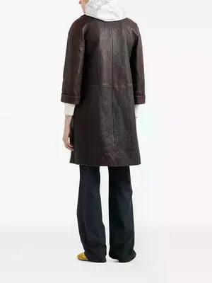 Prada Leather Zip-up Hoodie
