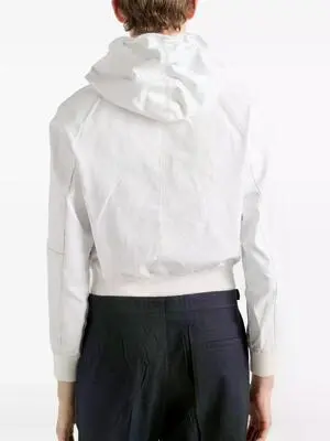 Prada Leather Zip-up Hoodie