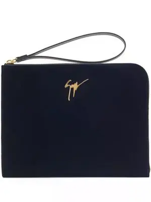 GIUSEPPE ZANOTTI Fabian Logo-plaque Clutch Bag - Blue