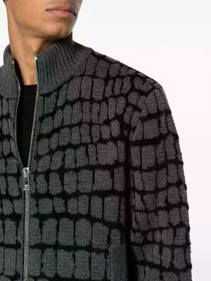 Versace Crocodile-jacquard Zip-up Sweatshirt