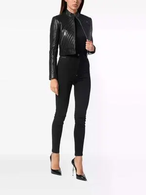 Philipp Plein Leather Jacket - Black