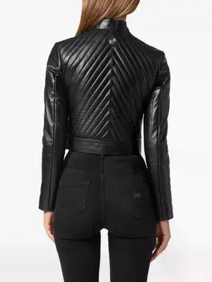 Philipp Plein Leather Jacket - Black