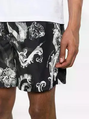 Versace Watercolour Couture-print Track Shorts